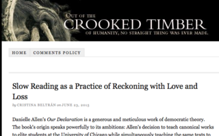 On Danielle Allen’s “Our Declaration” – The Trouble with Unity